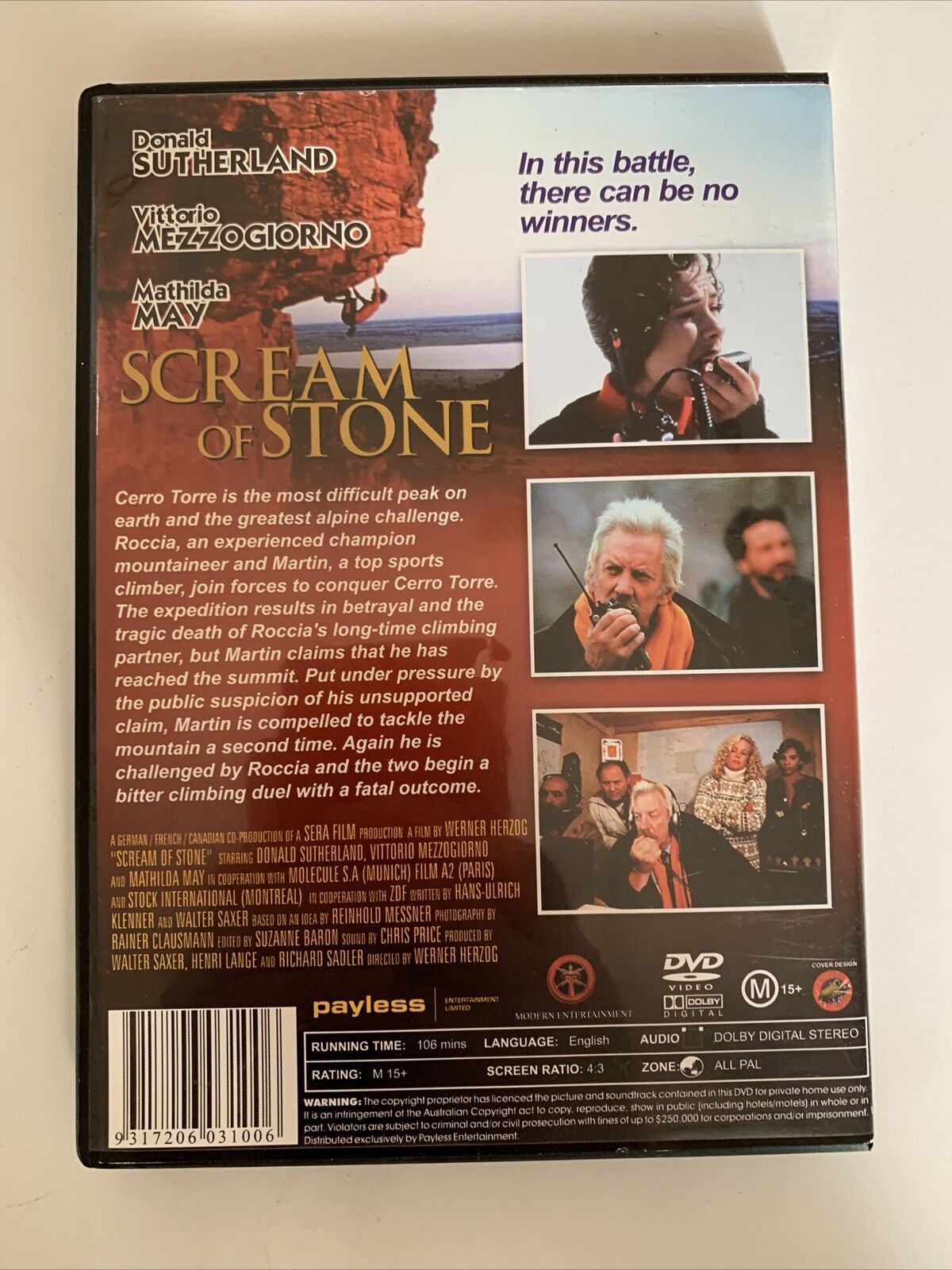 Scream Of Stone (DVD, 1991) Werner Herzog Film. Vittorio Mezzogiorno ...