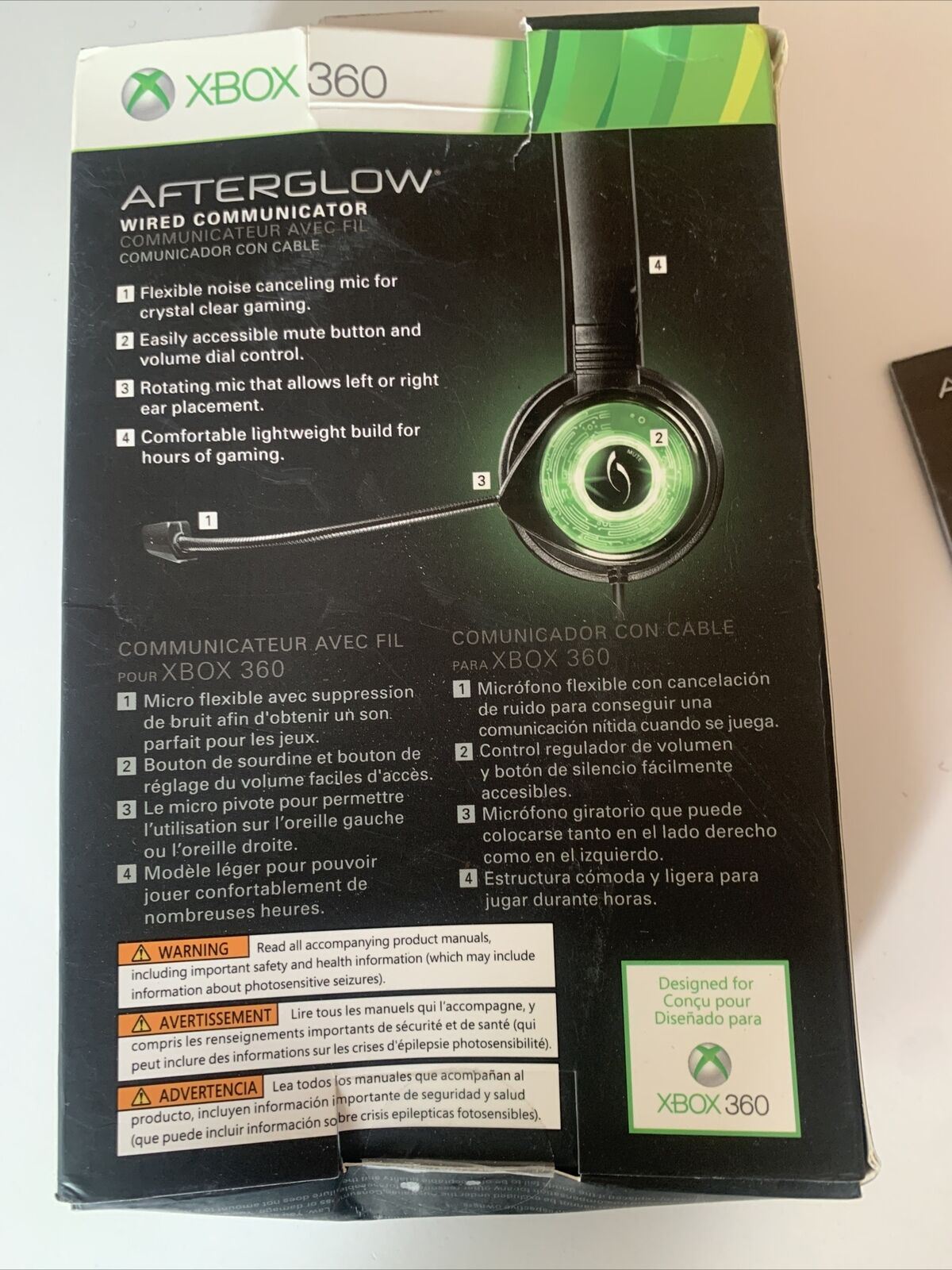 Microsoft XBOX 360 - AFTERGLOW WIRED COMMUNICATOR - Complete Boxed ...