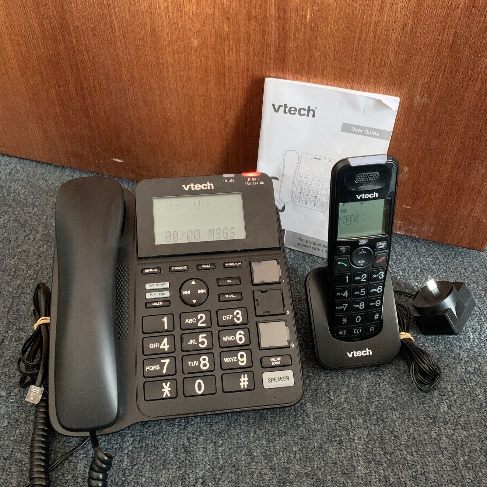 VTech Corded and Cordless Phone 16650 Large Button,Handsfree & Answeri ...
