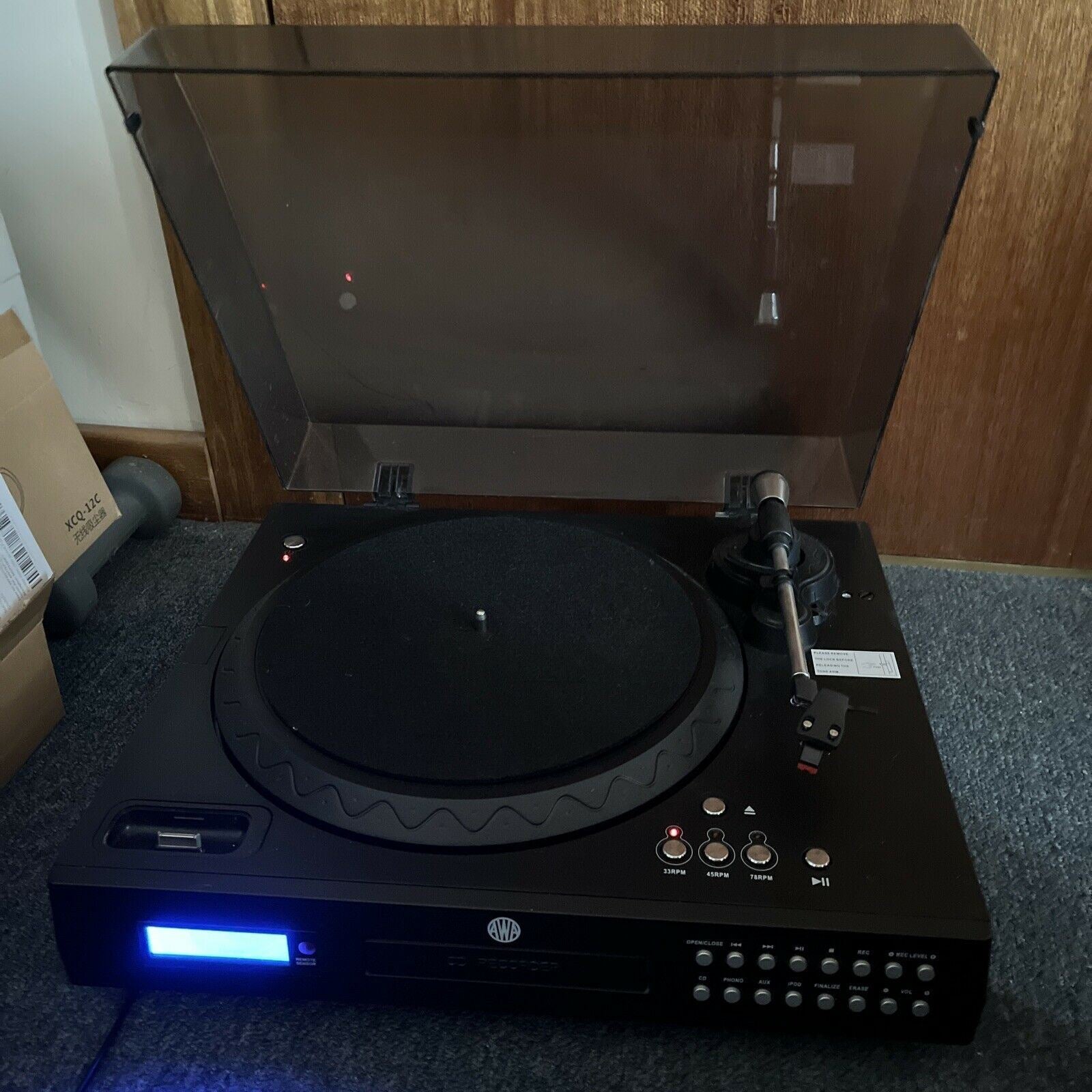 AWA iPhone Docking Turntable Record Player & CD Player & CD-R/RW Recor ...