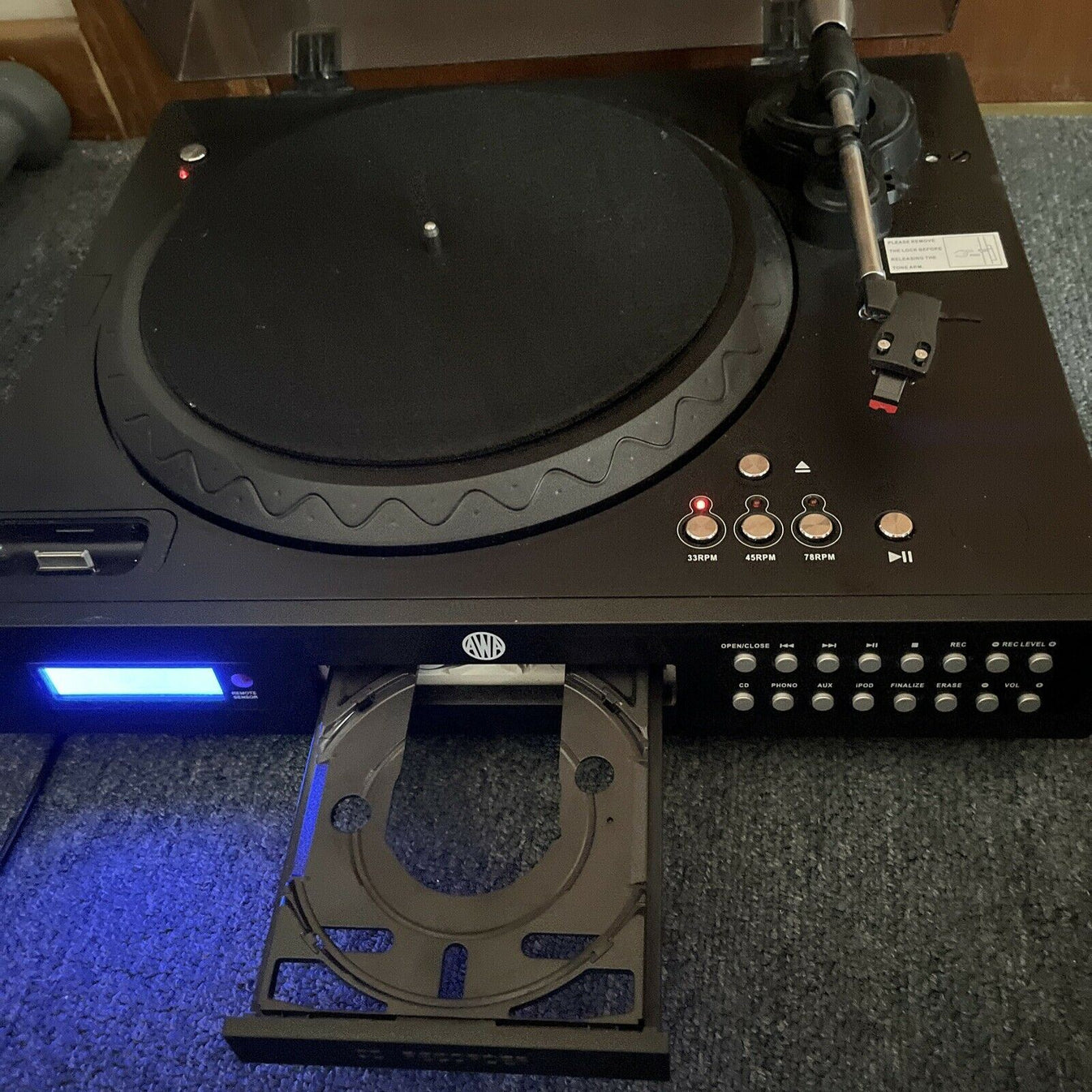 AWA iPhone Docking Turntable Record Player & CD Player & CD-R/RW Recor ...