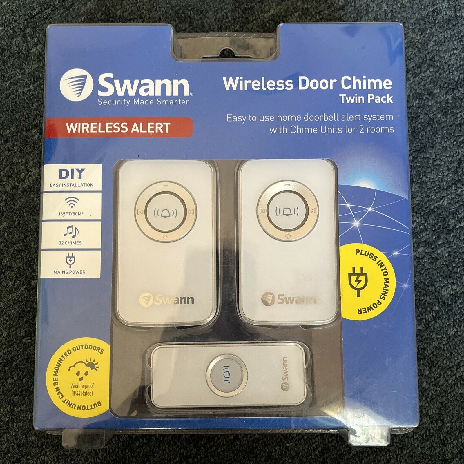 Swann Wireless Door Chime Twin Pack – Retro Unit