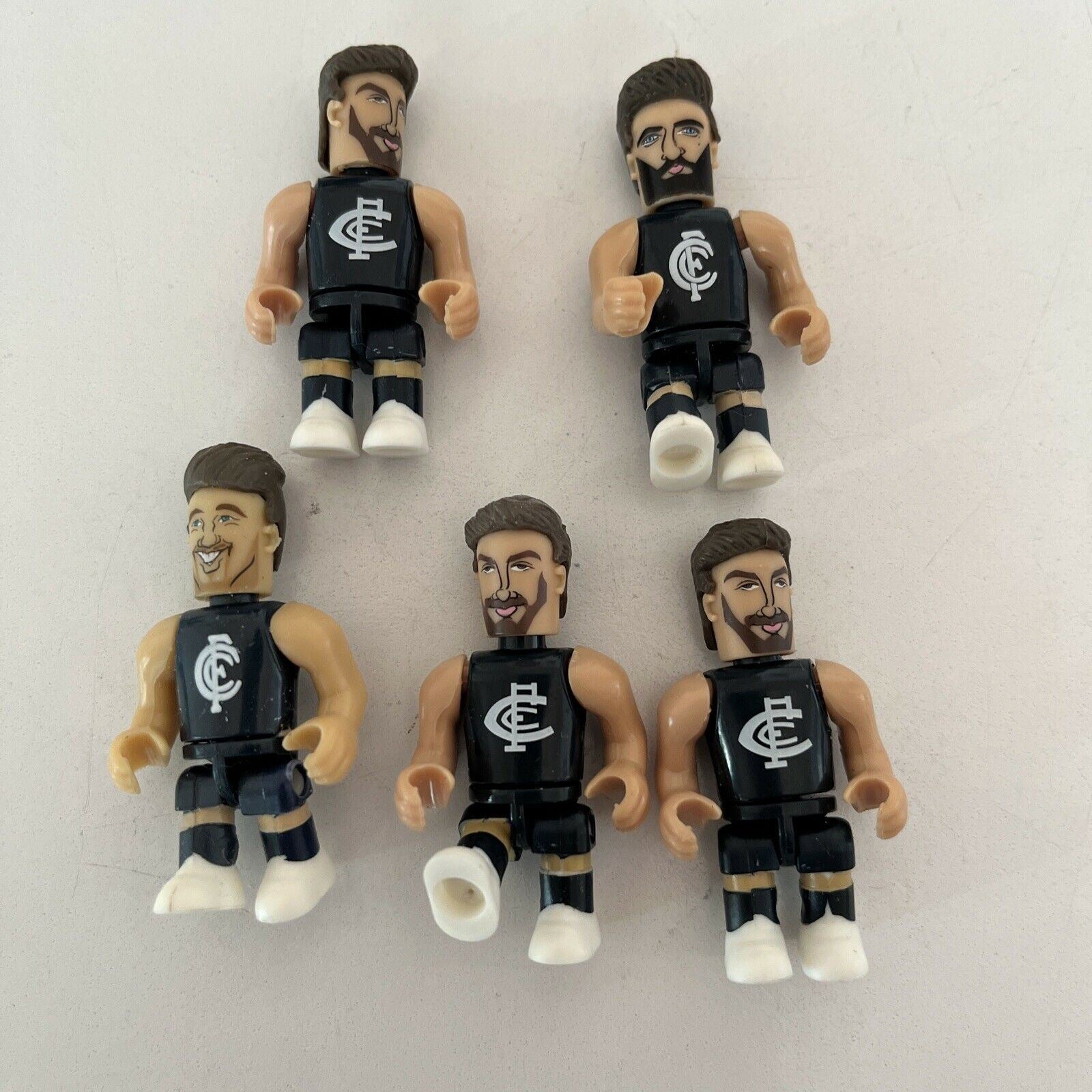 5x AFL Micro-figures Carlton Football Club - Walker, Simpson, Thomas ...