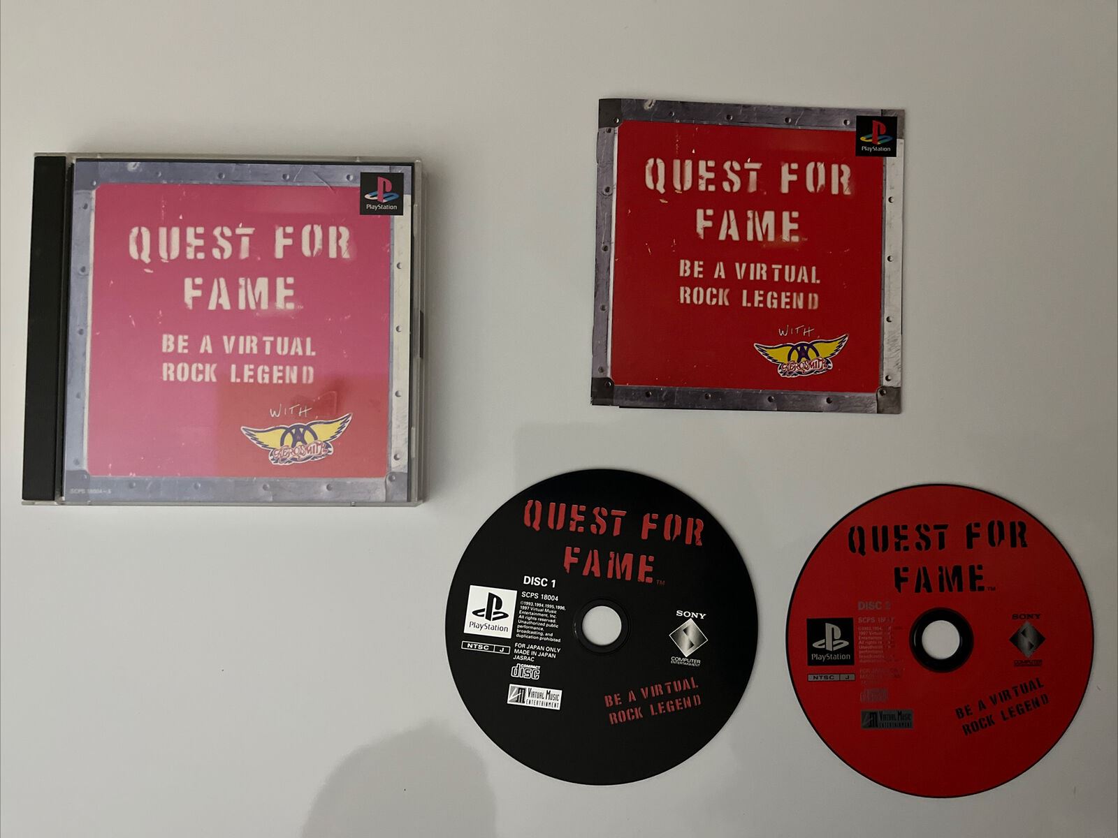 Quest for Fame - Be a Virtual Rock Legend with Aerosmith PS1 Sony NTSC ...
