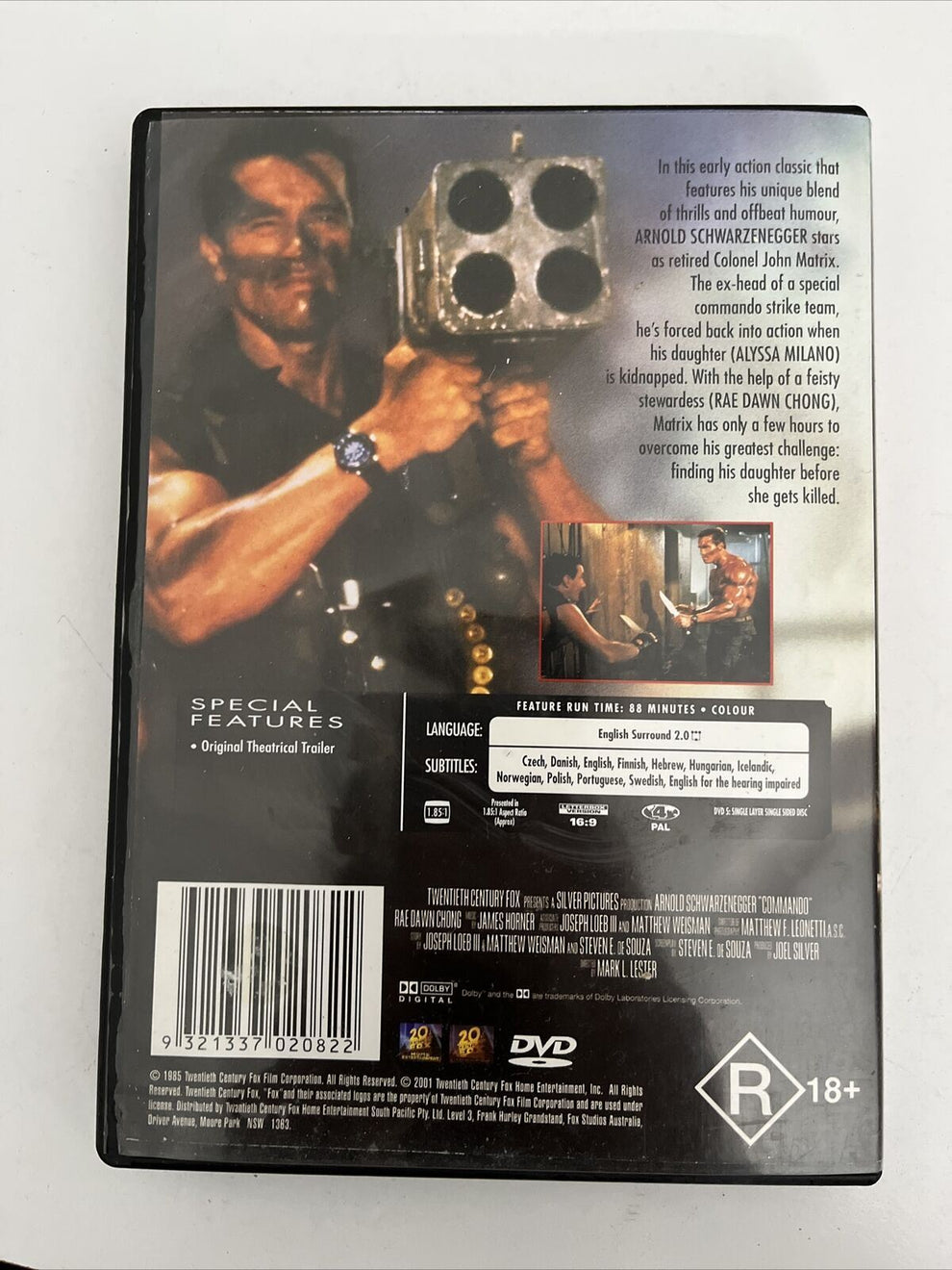 Commando (DVD, 1985) Arnold Schwarzenegger, Rae Dawn Chong. Region 4 ...
