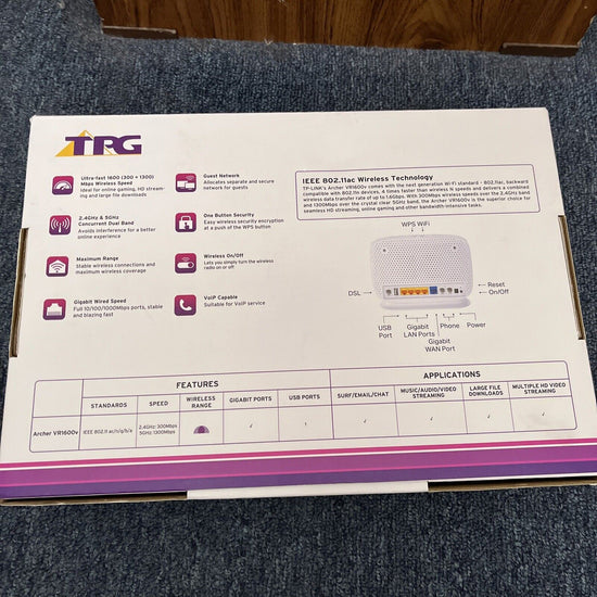TP-LINK Archer VR1600V Wireless Dual Band Modem Router VoIP ADSL ...