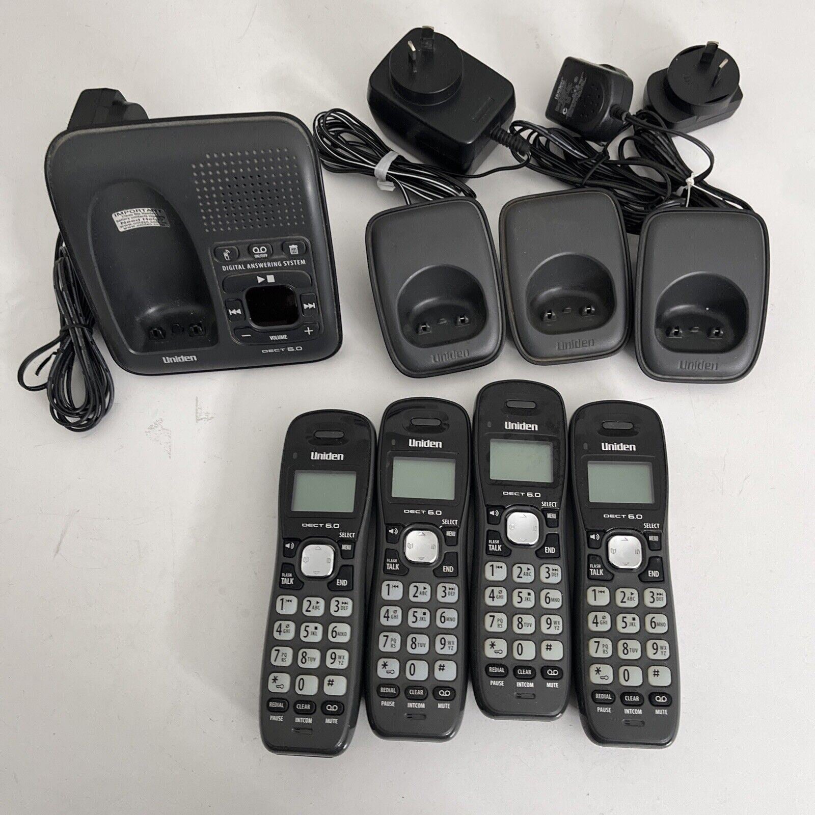 Uniden DECT1635+3 4x Cordless Phone Set Answering Machine Power Failur ...