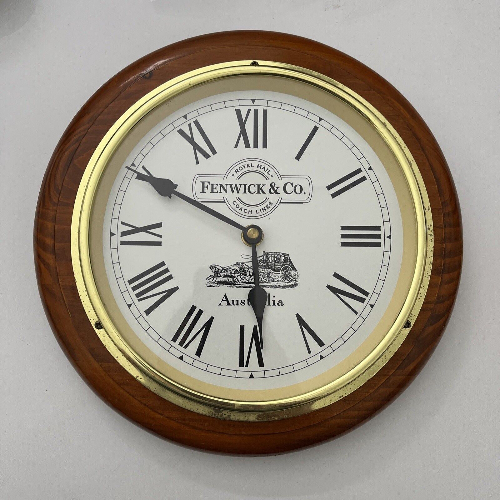 Vintage FENWICK & CO Royal Mail Coach Line Australia Wall Clock 26cm ...