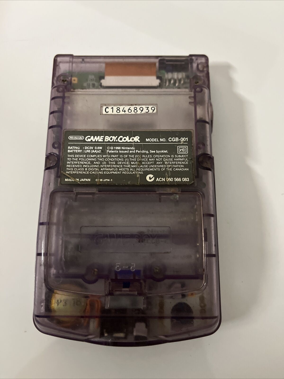 Nintendo Gameboy Color Transparent Purple Made in Japan Version – Retro ...