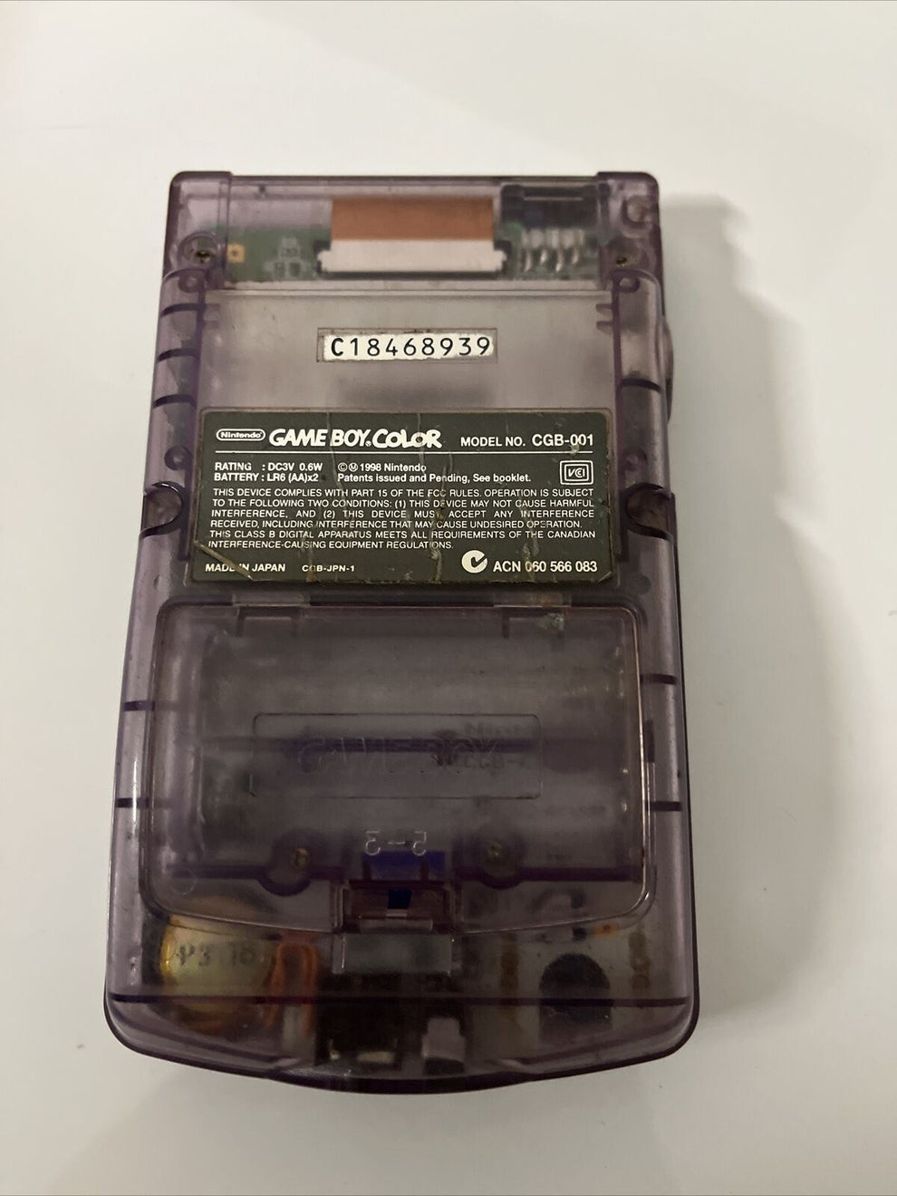 Nintendo Gameboy Color Transparent Purple Made in Japan Version – Retro ...