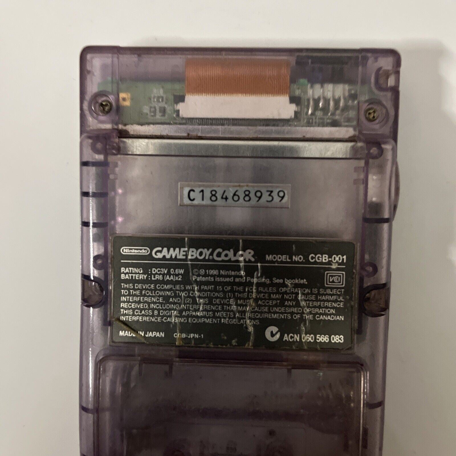 Nintendo Gameboy Color Transparent Purple Made in Japan Version – Retro ...