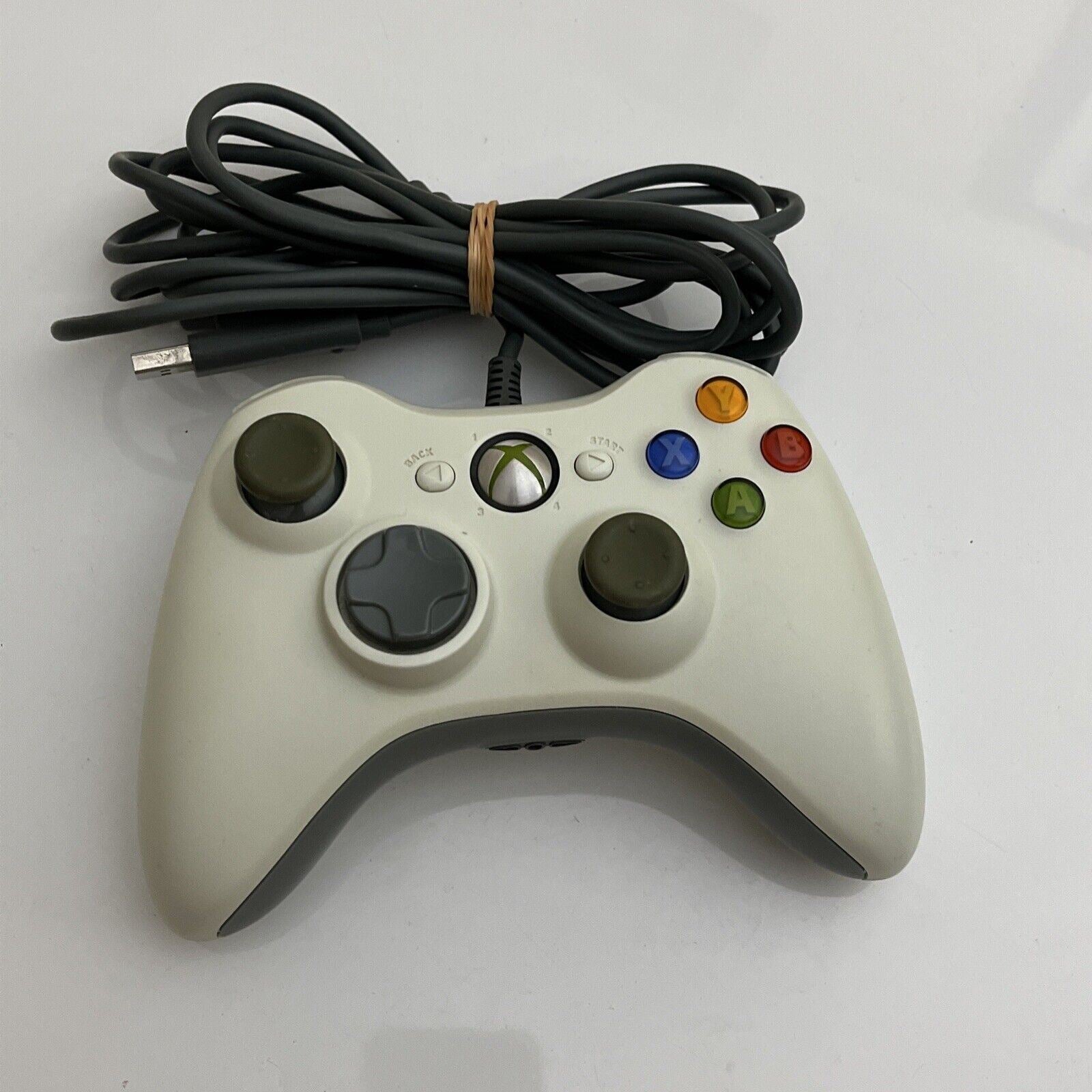 Genuine Official Microsoft Xbox 360 Controller White Wired USB – Retro Unit