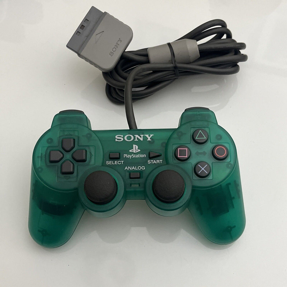 Genuine Official Sony PlayStation Controller Transparent Green for PS1 – Retro Unit
