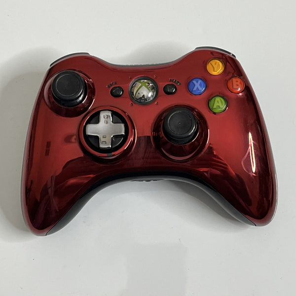 Genuine Official Microsoft Xbox 360 Controller Red Chrome Wireless Spe ...