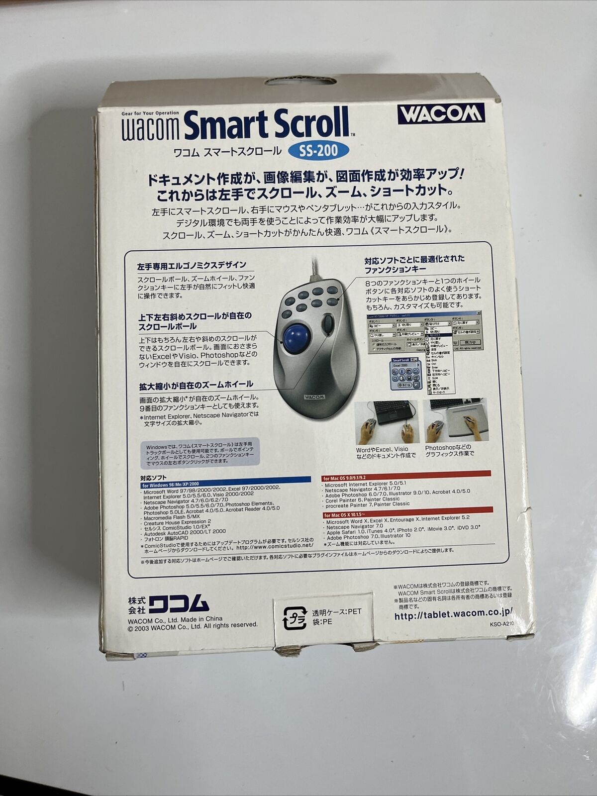 Wacom Smart Scroll Trackball BH-0118 *Works on Win 95/98/XP/7 Only* NE – Retro Unit