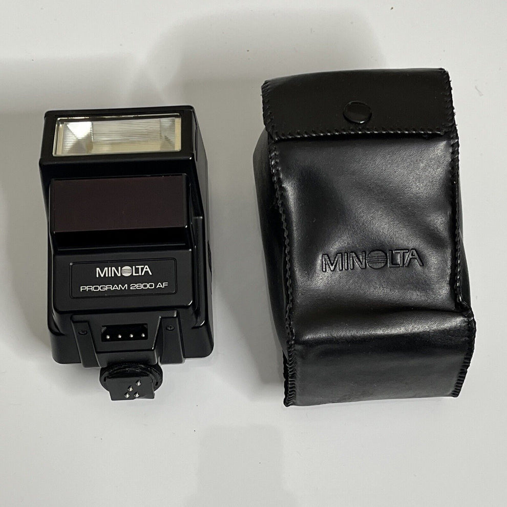 Minolta Program 2800 AF Flash with Case – Retro Unit