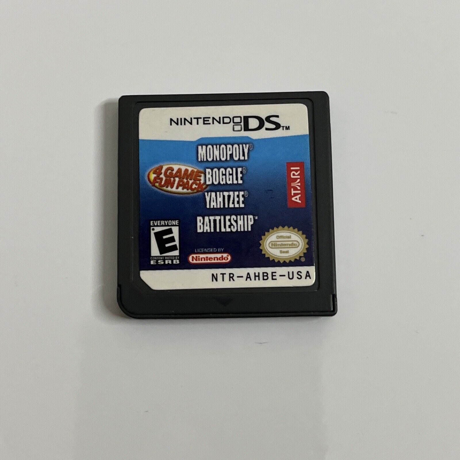 Atari 4 Game Fun Pack Monopoly Boggle Yahtzee Battleship NDS Nintendo ...
