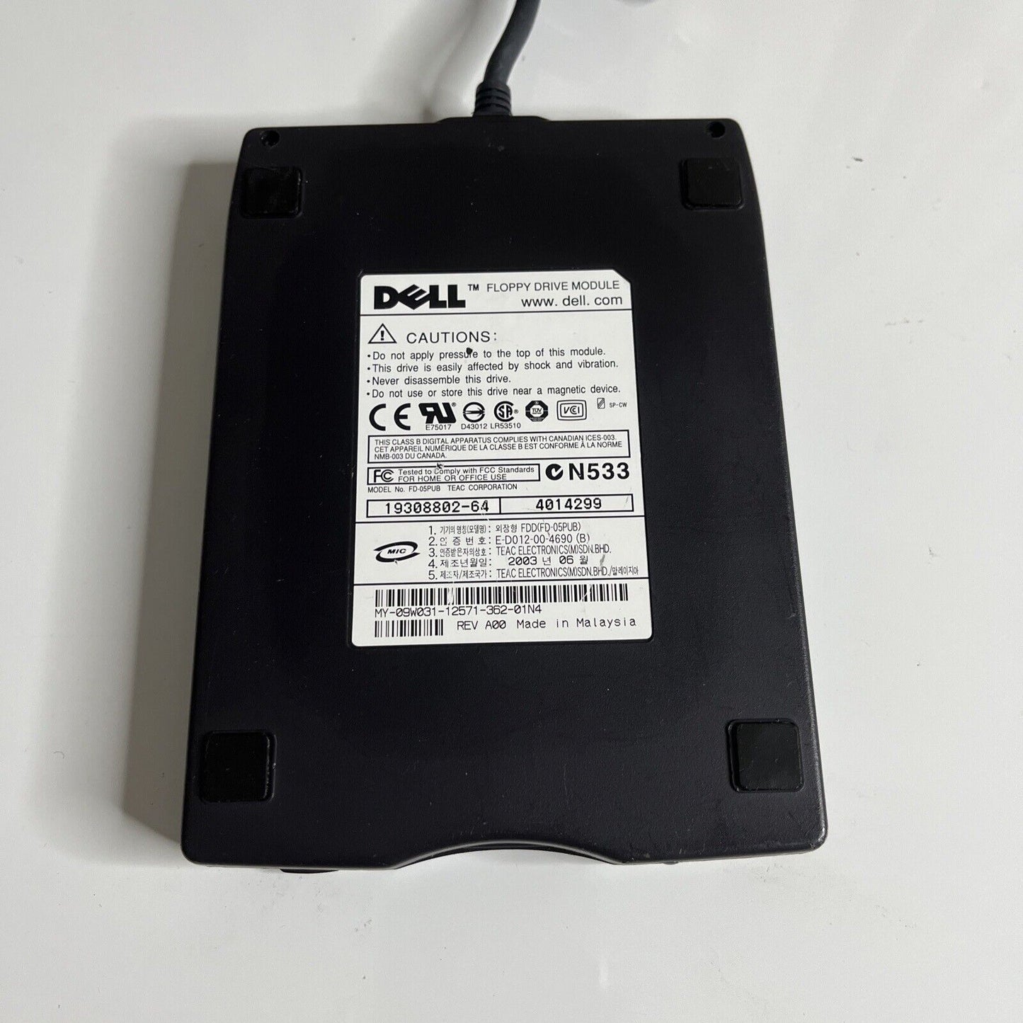 Dell External 3.5" Floppy Disk Drive USB Powered FD-05PUB – Retro Unit