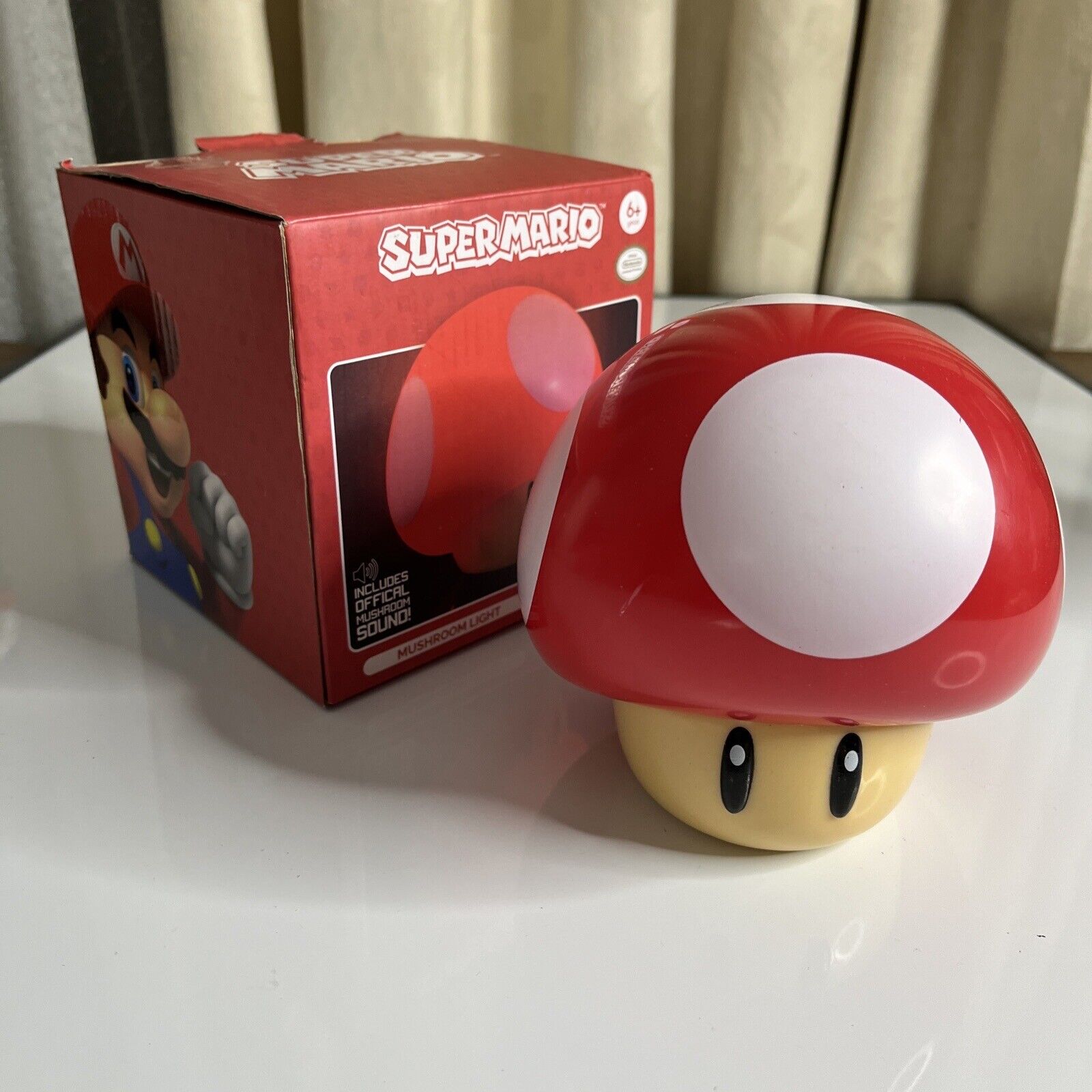 Official Nintendo Super Mario Mushroom Light Lamp with Level UP Sound ...