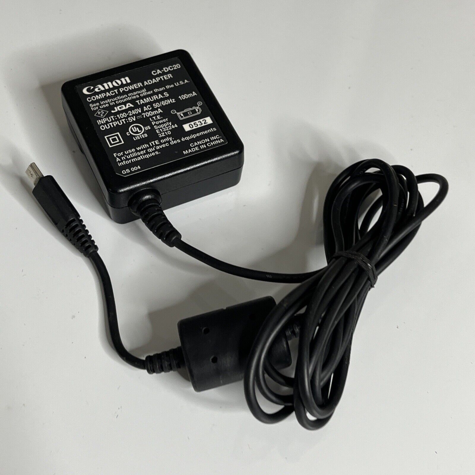 Genuine Canon CA-DC20 Compact Power Adapter 5v 700mA for Powershot SD3 ...
