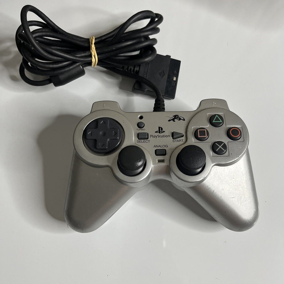 Fujiwork Sony PlayStation 2 PS2 Controller Silver with Turbo Rapid Fir ...