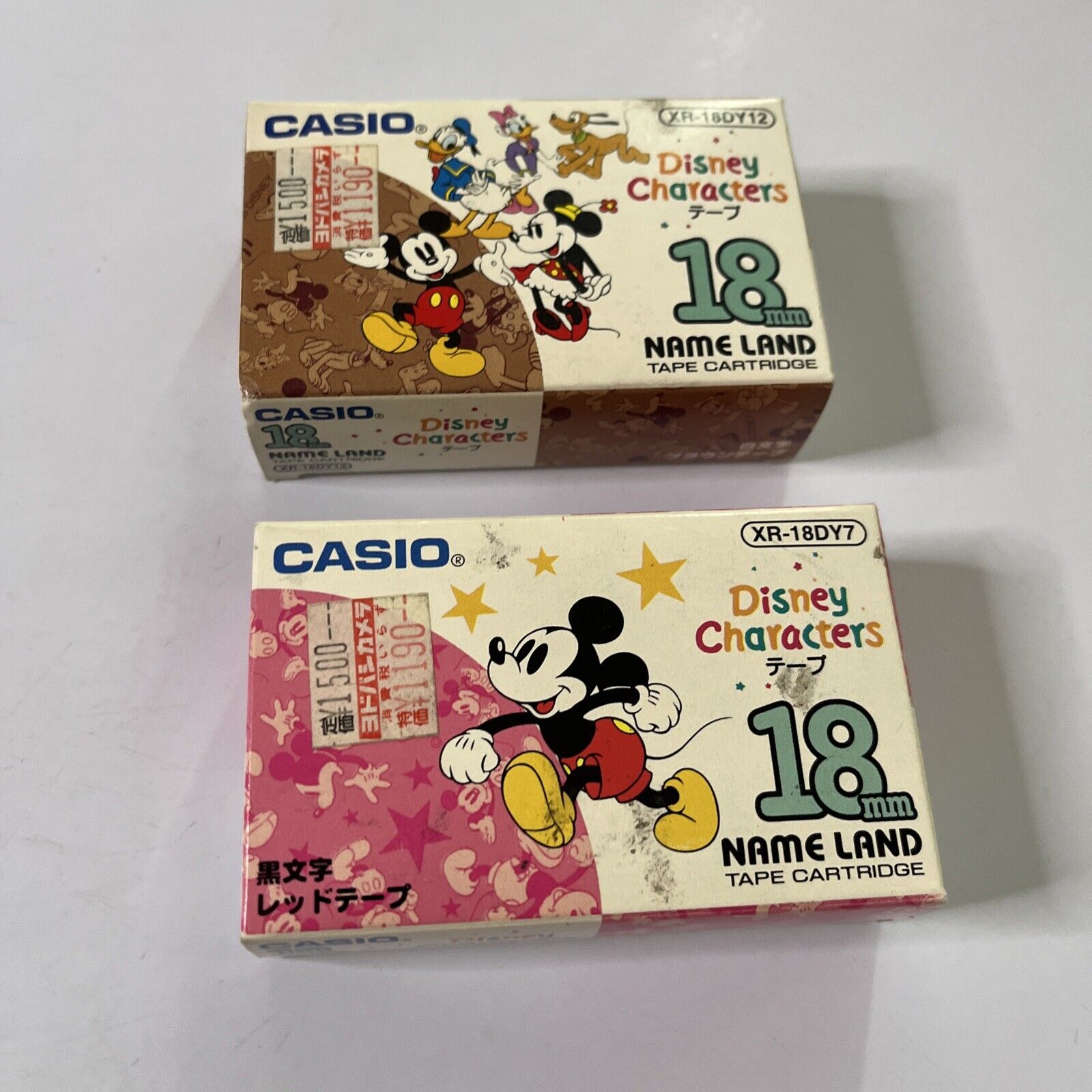 2x Casio Disney Name Land 18mm Tape Cartridge Disney Characters Made J ...