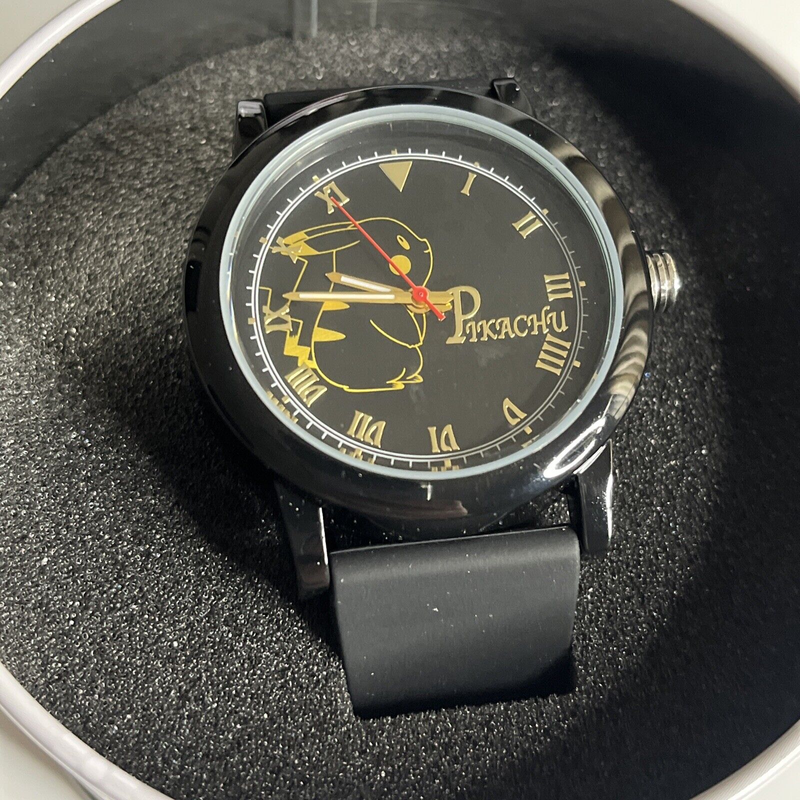 Official Pokemon Pocket Monsters Pikachu Black Wristwatch Watch 104940 ...