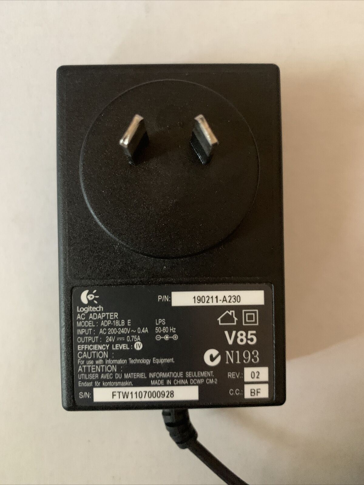 Genuine Logitech ADP-18LB E AC Adapter 24v 0.75a – Retro Unit