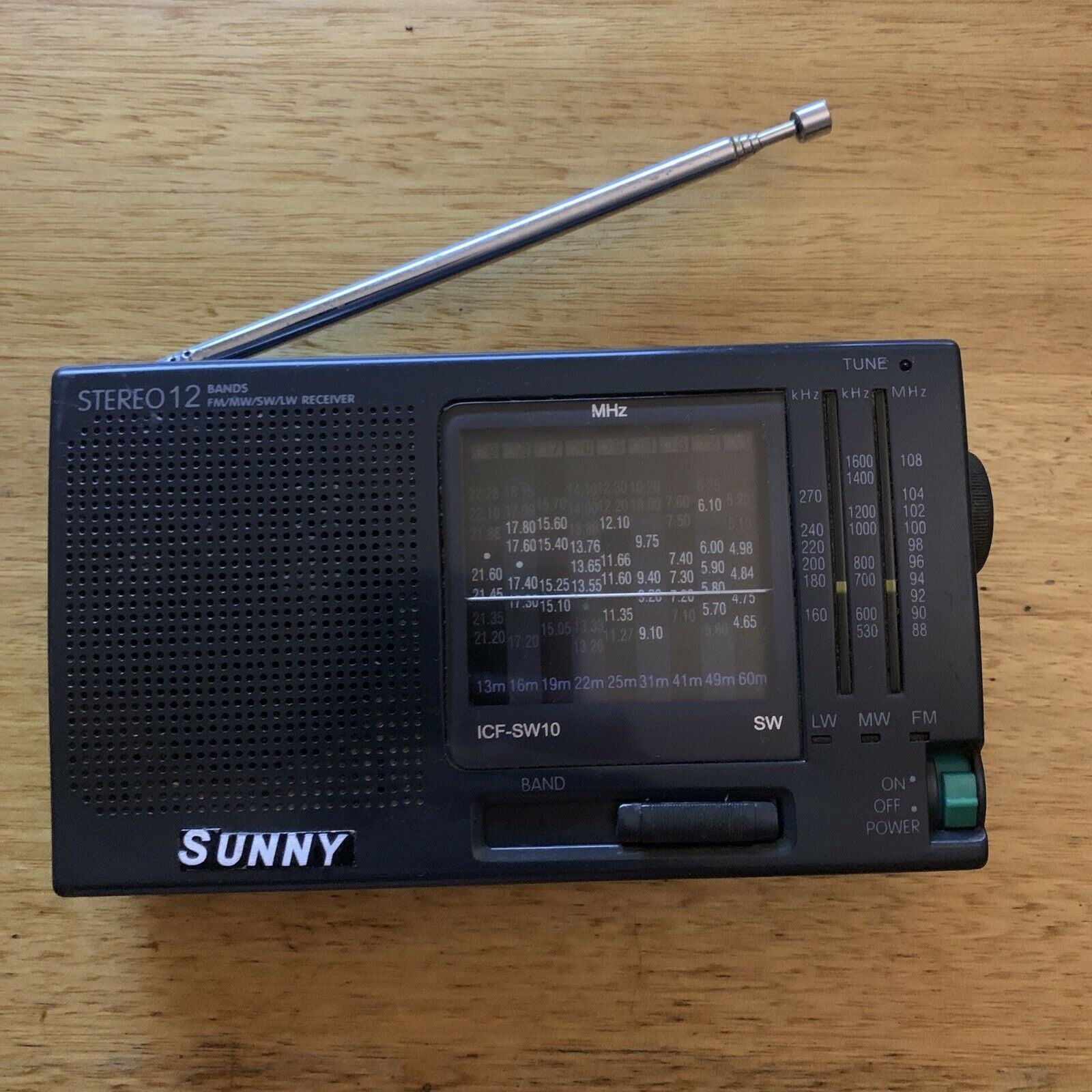 Sunny Stereo ICF-SW10 FM/MW/SW/LW Portable Radio – Retro Unit