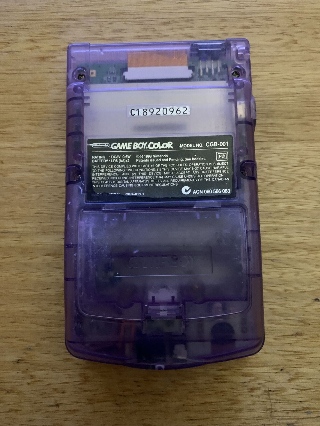 Nintendo Game Boy Color Transparent Purple Handheld System – Retro Unit