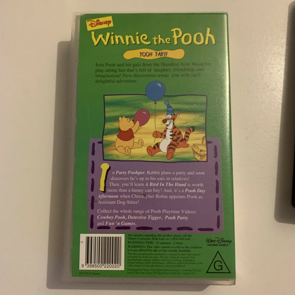 Winnie The Pooh Pooh Party VHS 1994 PAL Retro Unit winnie-the-pooh-pooh-party-vhs-1994-pal-retro-unit
