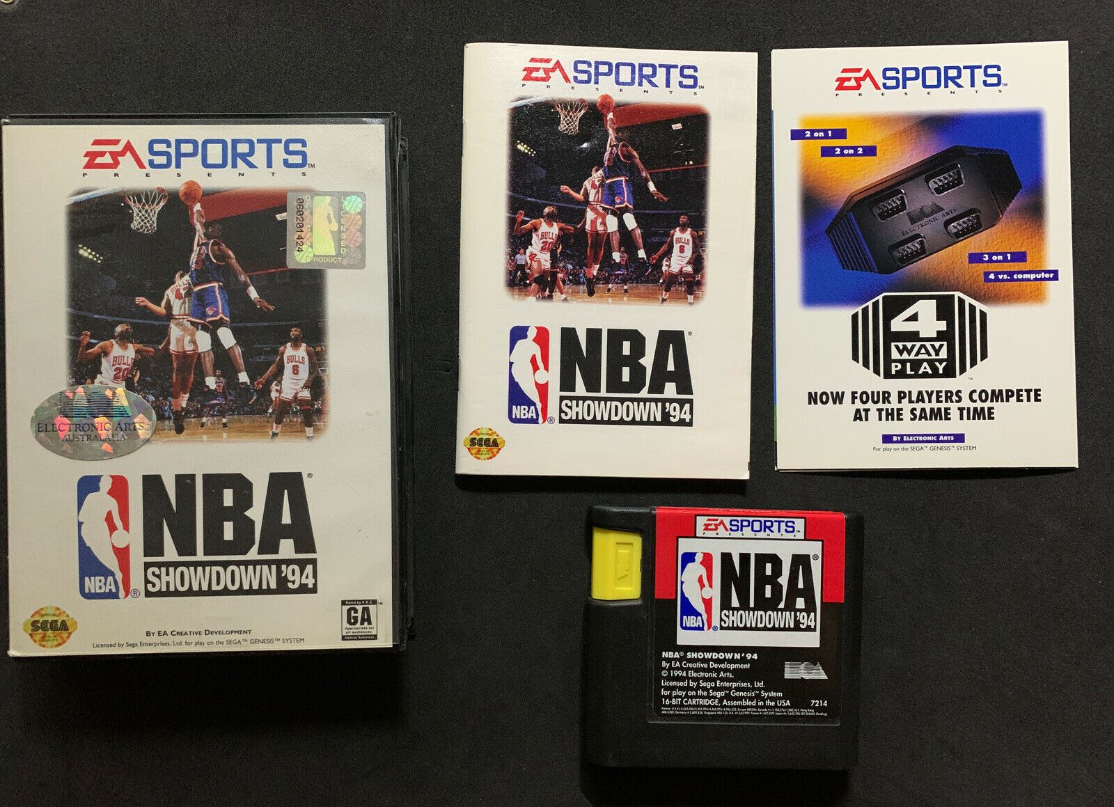 NBA Showdown '94 (Sega Megadrive, 1994) NTSC Complete with Manual ...