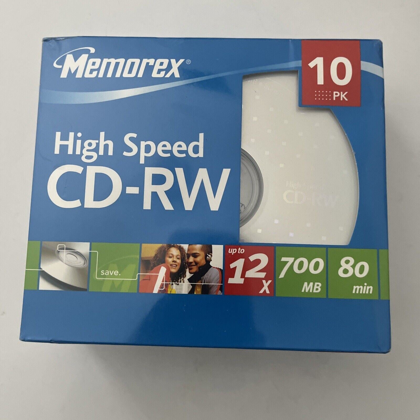 *New Sealed* Memorex 10-Pack High Speed Blank CD-RW – Retro Unit