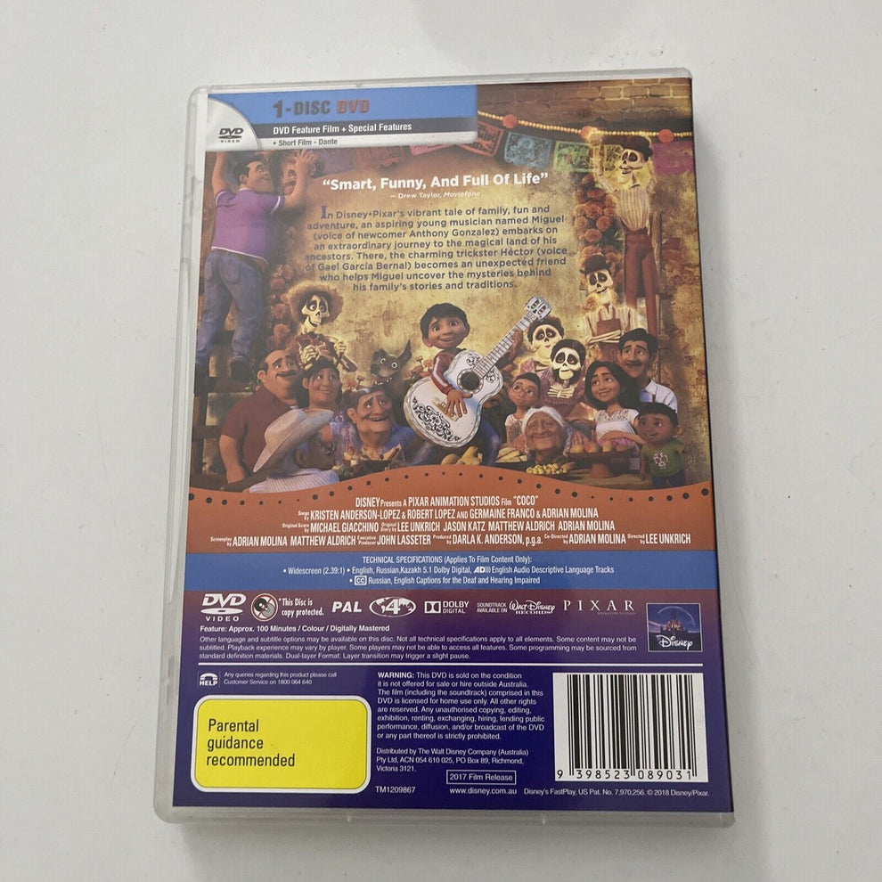 Coco (DVD, 2017) Disney Pixar NEW Region 4 – Retro Unit