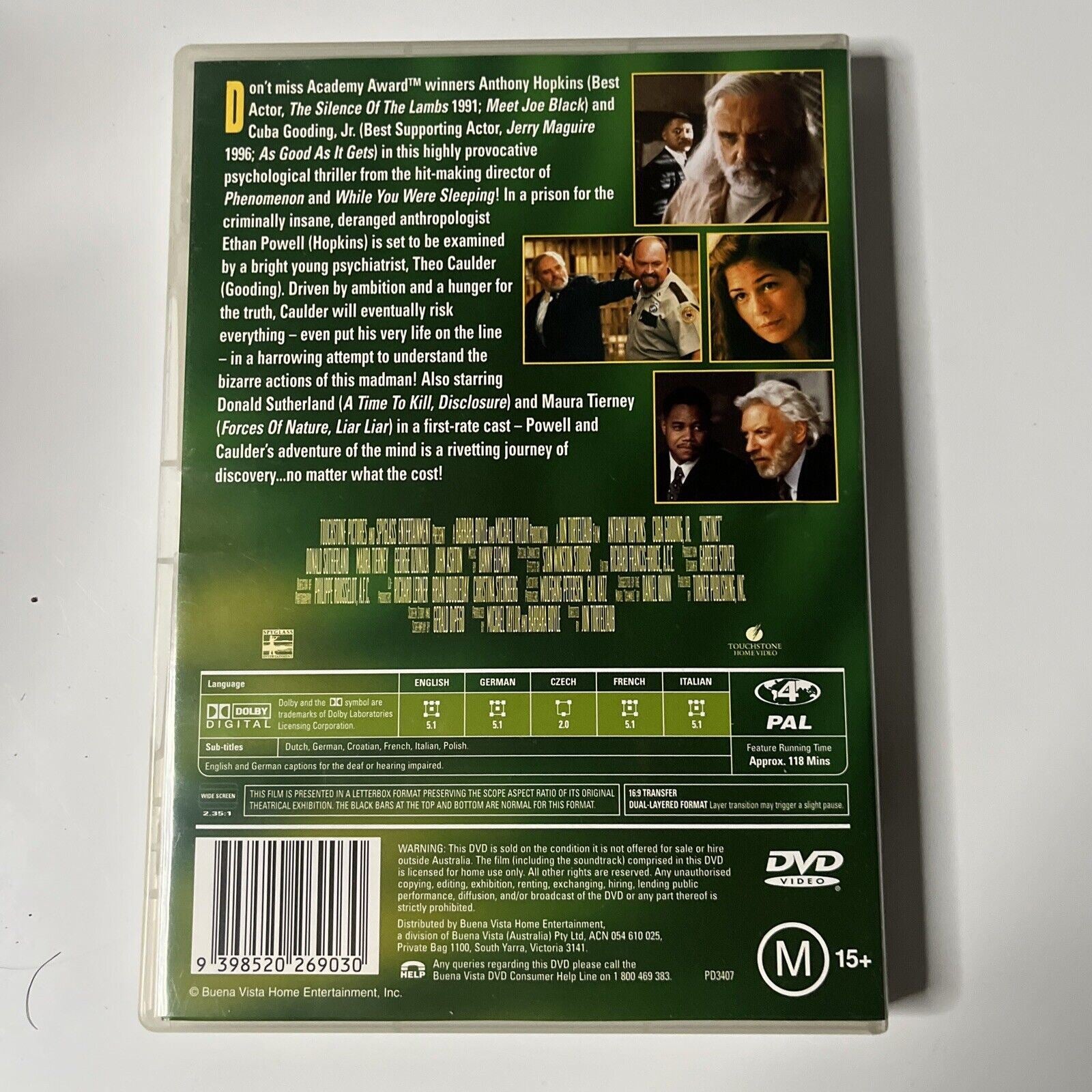 Instinct (DVD, 1999) Anthony Hopkins, Cuba Gooding Jr., NEW Region 4 ...