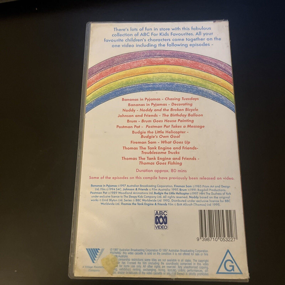 ABC For Kids - Favourites (VHS,1997) PAL VHS – Retro Unit