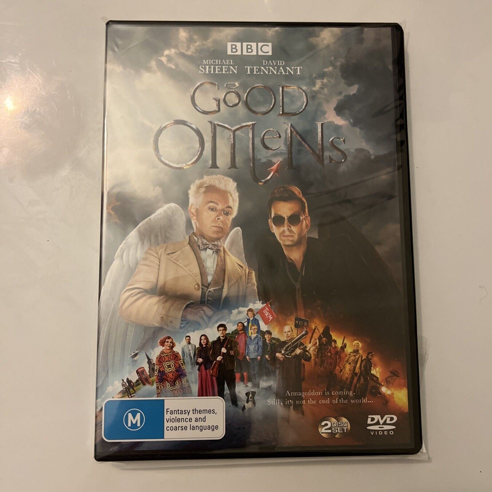 Good Omens (DVD, 2019, 2-Disc) David Tennant, Michael Sheen, NEW Regio ...