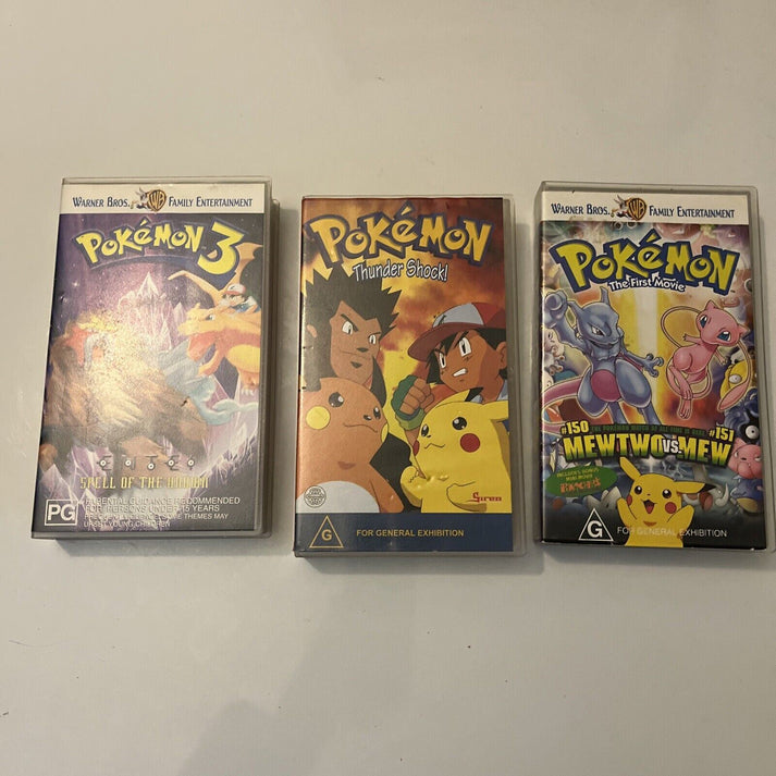 Pokemon 3 / Pokemon Thunder Shock! / Pokemon The First Movie (VHS) PAL ...