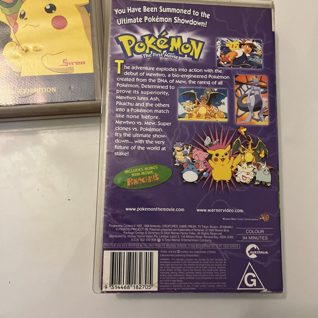 Pokemon 3 / Pokemon Thunder Shock! / Pokemon The First Movie (VHS) PAL ...