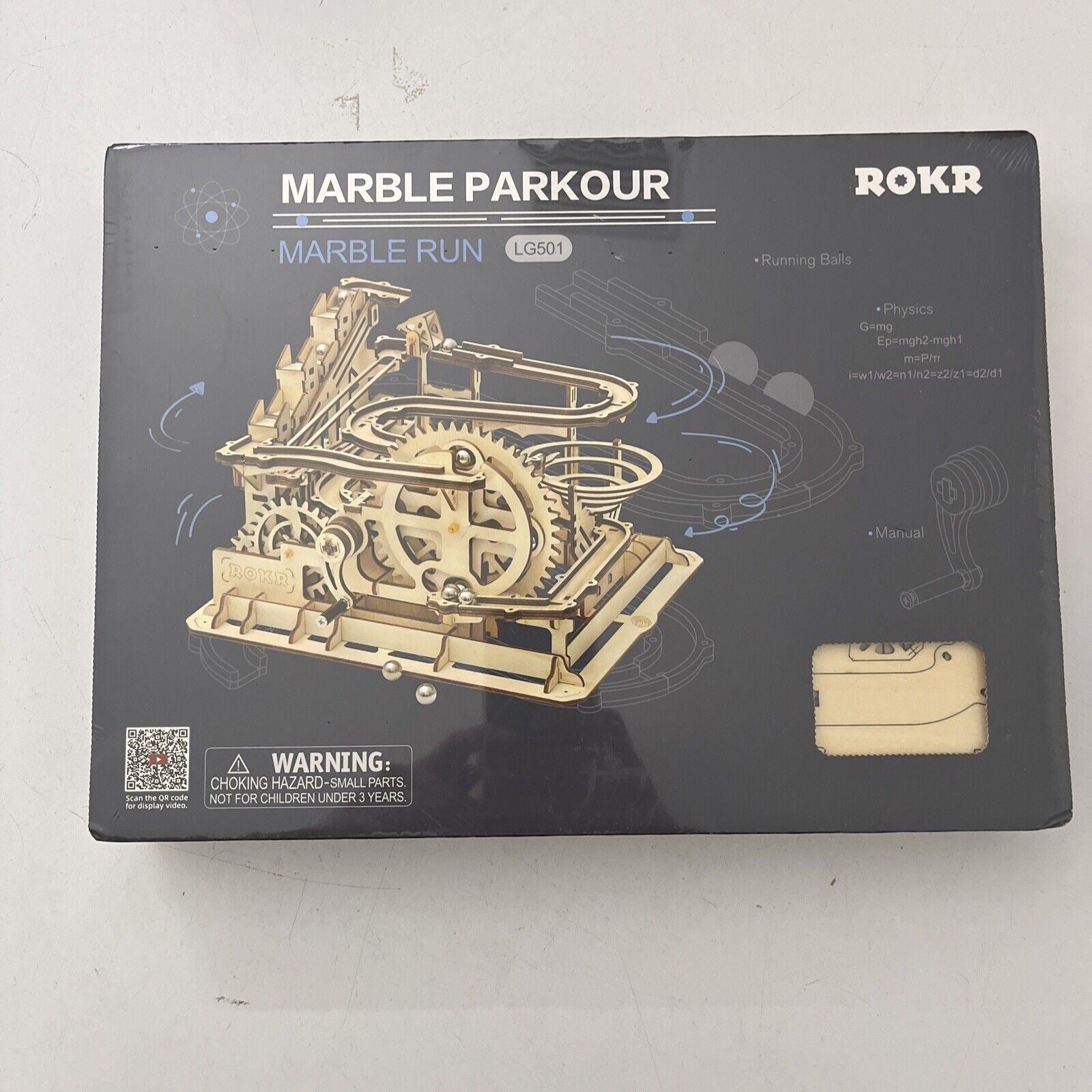 ROKR Robotime 3D DIY Wooden Puzzle Mechanical Gear Drive Marble Parkou ...
