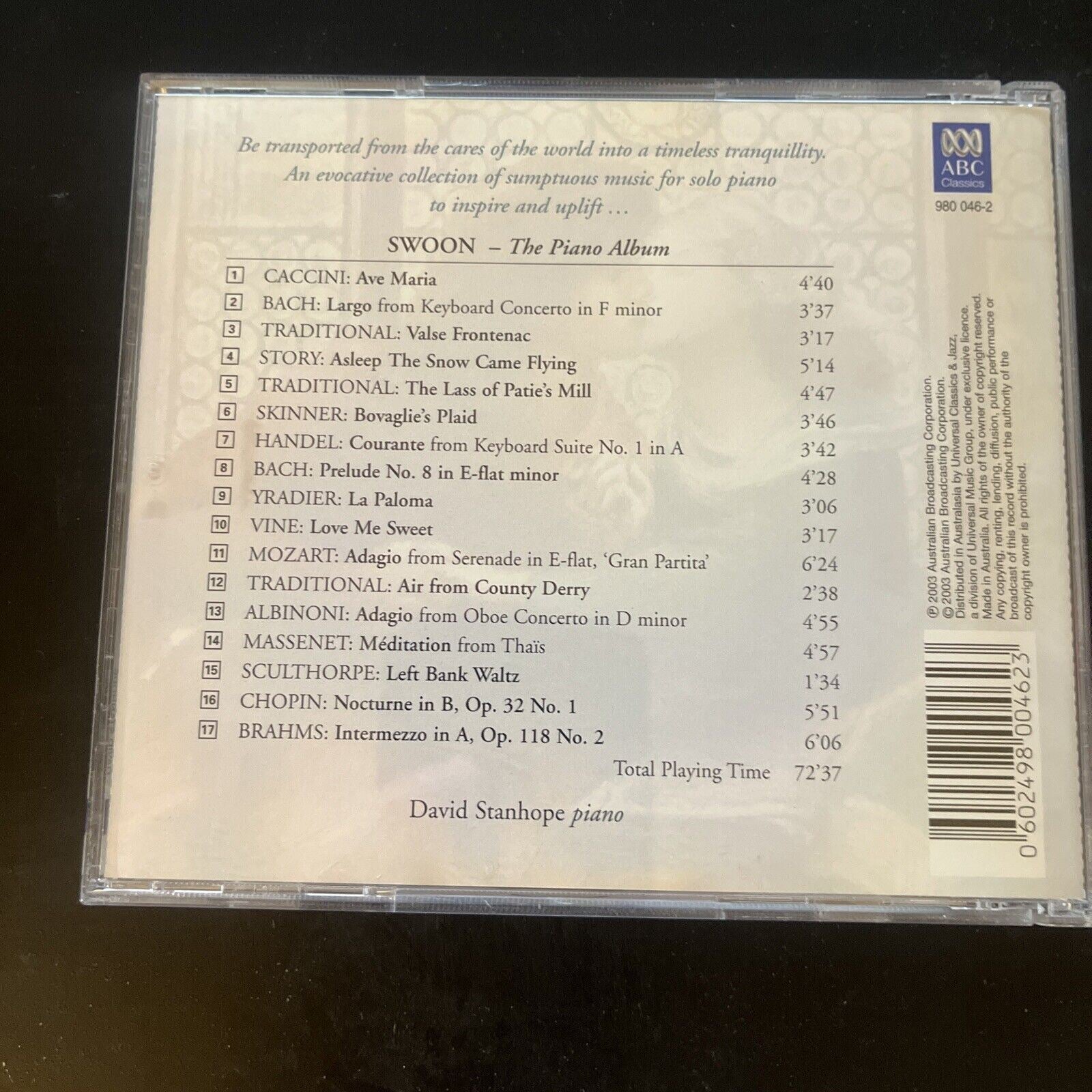 Swoon The Piano Album - David Stanhope (CD, 2002) – Retro Unit