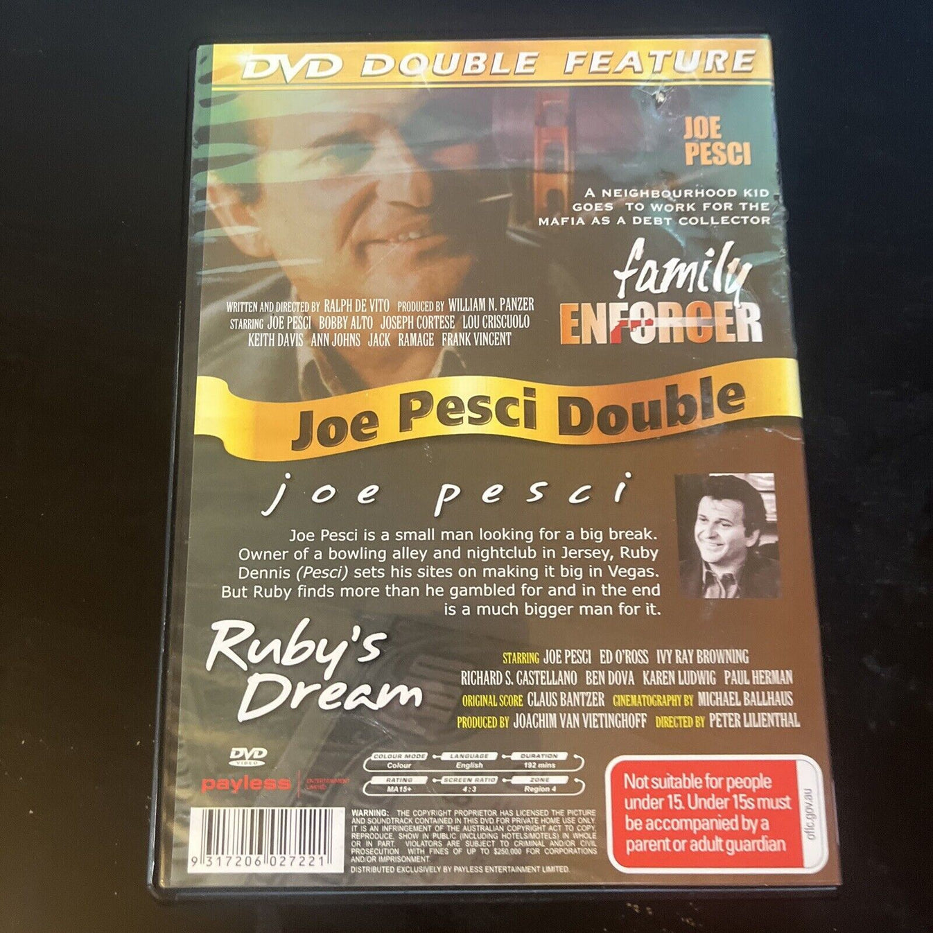 Joe Pesci: Family Enforcer / Ruby's Dream (DVD) Region 4 – Retro Unit