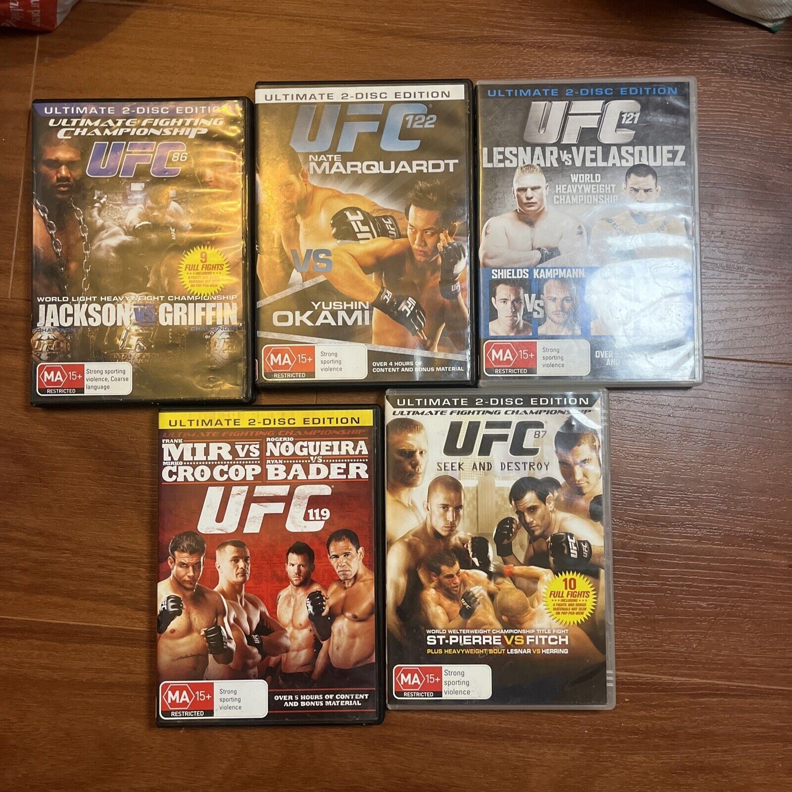 UFC MMA Collection 121, 122, 86, 87, 119 (DVD, 2010, 10-Disc) Region 4 ...