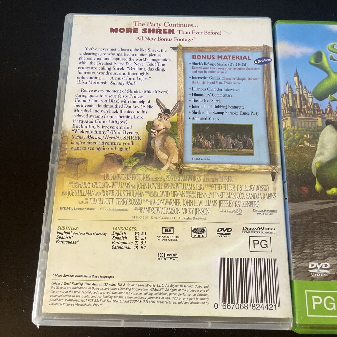 Shrek / Shrek 2 (DVD, 2-Disc) Cameron Diaz, Mike Myers Region 4 &2 ...