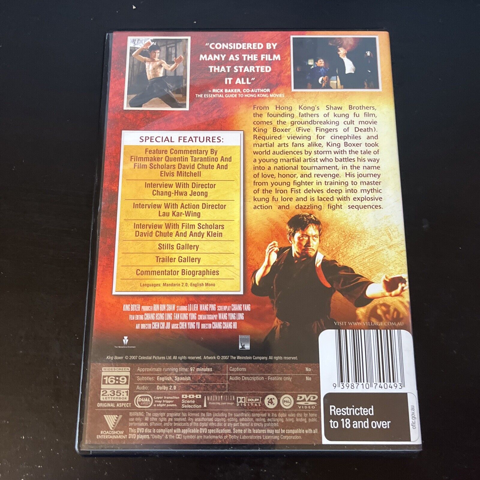 King Boxer (DVD, 1972) Lo Lieh, Wang Ping Region 4 – Retro Unit