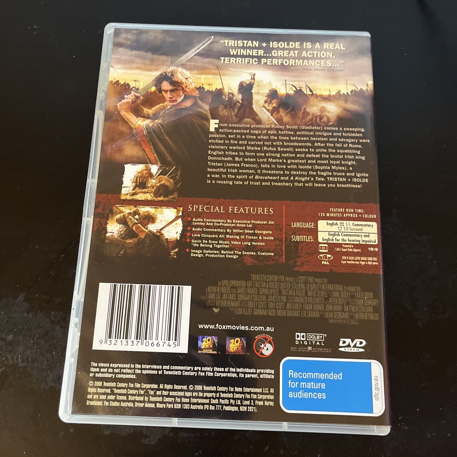 Tristan & Isolde (DVD, 2006) James Franco, Sophia Myles, NEW Region 4 ...