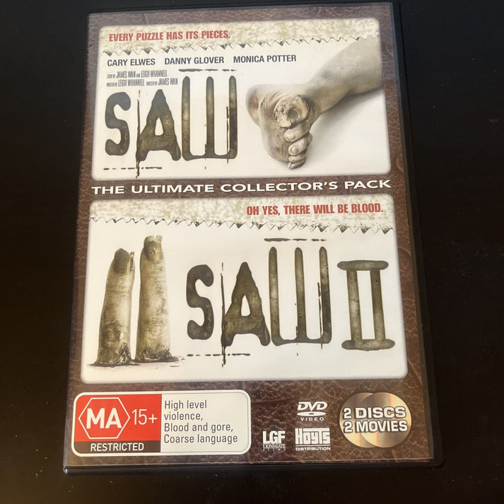Saw / Saw II (DVD, 2004, 2-Disc) NEW Region 4 – Retro Unit