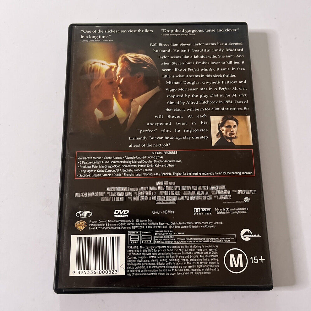 A Perfect Murder (DVD, 1998) Viggo Mortensen, Michael Douglas Region 4 ...
