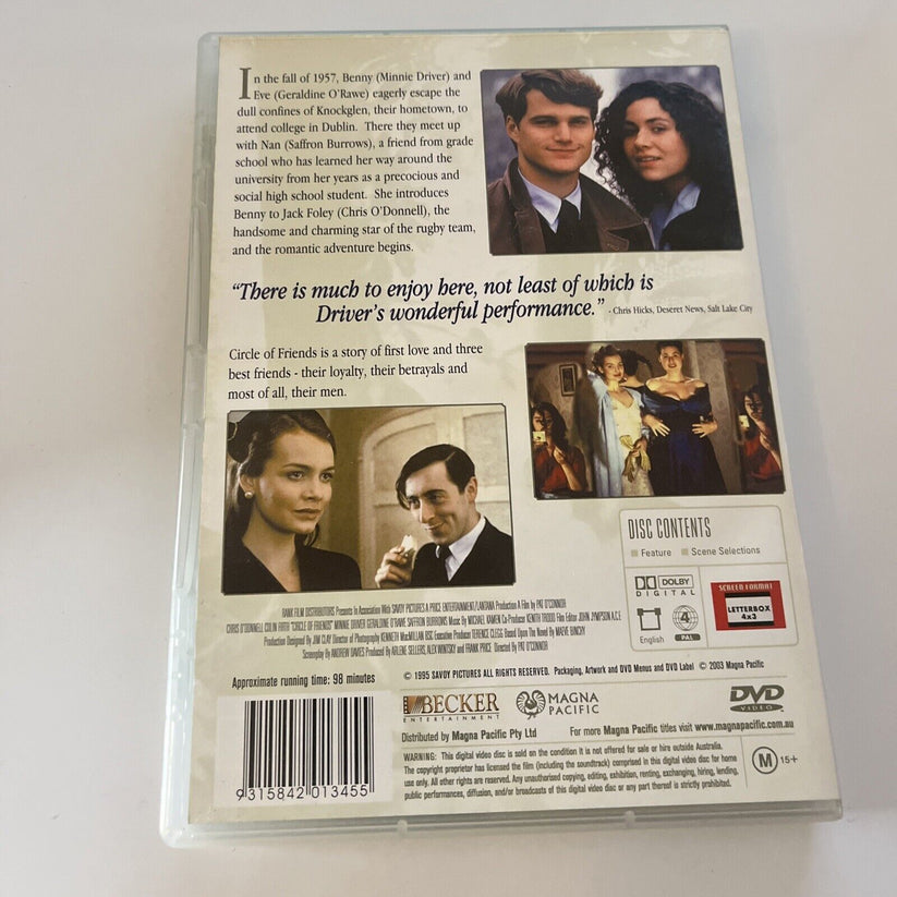 Circle Of Friends (DVD, 1995) Minnie Driver, Chris O'Donnell Region 4 ...