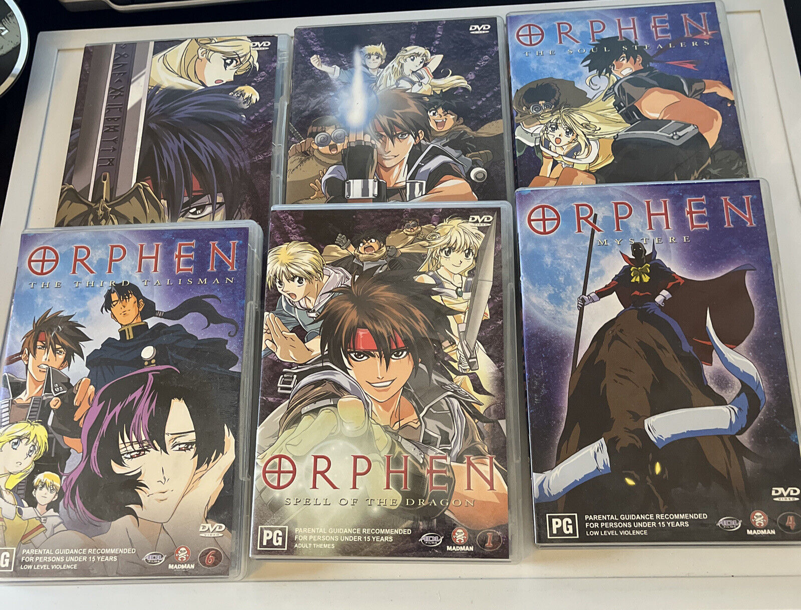 Orphen - Volume 1 2 3 4 5 6 (DVD, 2001, 6-Disc) Region 4 – Retro Unit